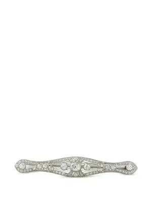 LB EXCLUSIVE 18k White Gold And Platinum Diamond Filigree Brooch - Silver