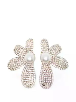 Rosantica Floral-motif Earrings - Silver
