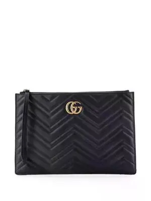 Gucci Gg Marmont Matelasse Leather Pouch