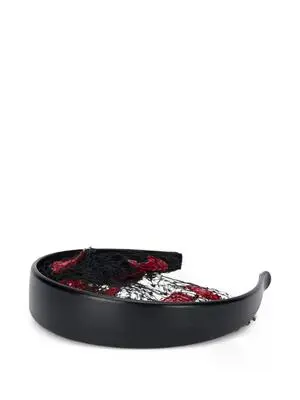 Red Valentino Sequin Heart Mesh Headband