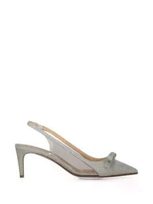 Red Valentino Bow-detail Slingback Pumps - Silver