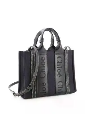 Chloé Woody Convertible Canvas With Leather Small Tote Bag