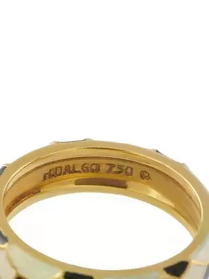 PETER HIDALGO 18k Yellow Enamel Hexagonal Detail Ring
