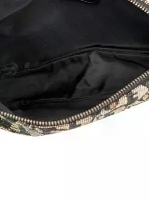 Dior Monogram Canvas Saddle Pochette Shoulder Bag - Black