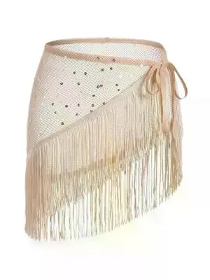 VICOLO Sequin-embellished Fringed Sarong