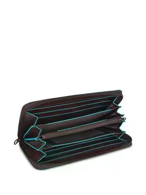 PIQUADRO Zip-around Leather Wallet - Black