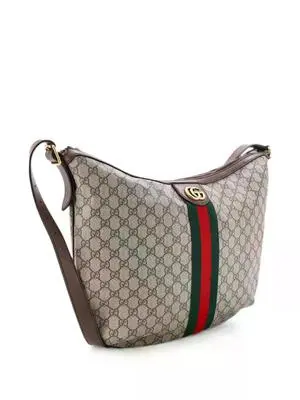 Gucci Ophidia Half Moon Gg Coated Canvas Large Hobo Bag