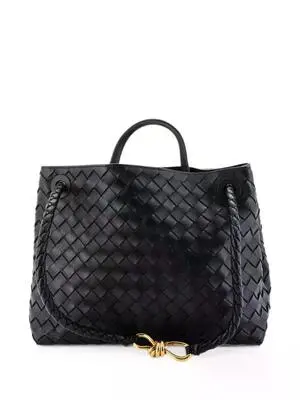 Bottega Veneta Andiamo Top Handle Bag Intrecciato Nappa Medium Satchel - Black