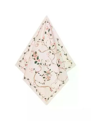 Agua Bendita Ceiba Navegante Floral-print Silk Scarf - Neutrals
