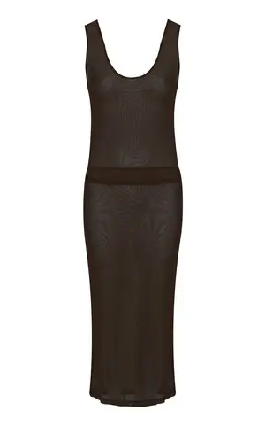 Ay Que Calor Exclusive Grazie Mesh Skirt Set - Brown