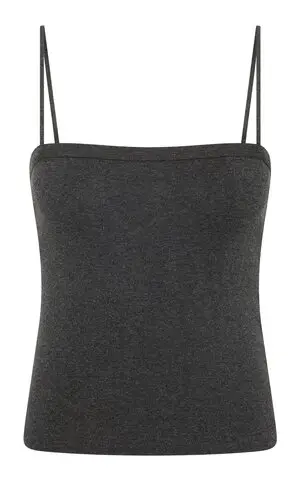 ST. AGNI Cotton Square Neck Cami - Dark Grey