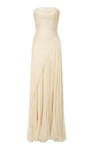 MARMAR HALIM Pleated Silk Gown - Ivory