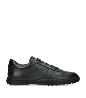 TOD'S Leather Elastic Cassetta Sneakers - Black