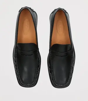TOD'S Leather Arricciato Gomma Loafers