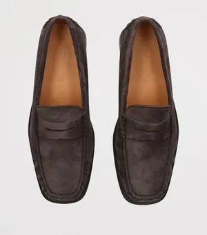 TOD'S Suede Arricciato Gomma Loafers