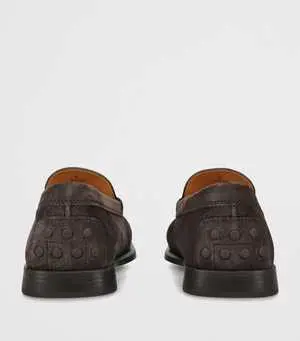 TOD'S Suede Arricciato Gomma Loafers