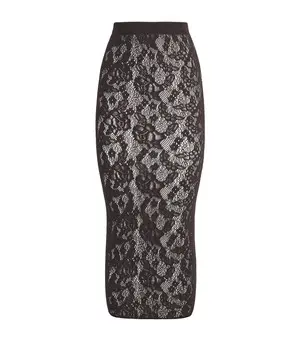 Wolford Infinite Rose Net Skirt - Brown