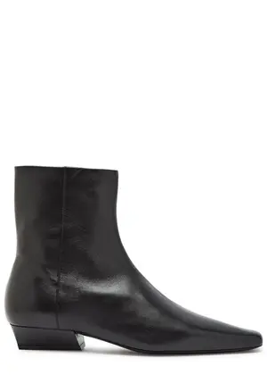 Staud Wally Leather Ankle Boots - Black