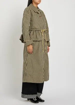 DAMSON MADDER Myrtle Gingham Multi-way Cotton-blend Trench Coat