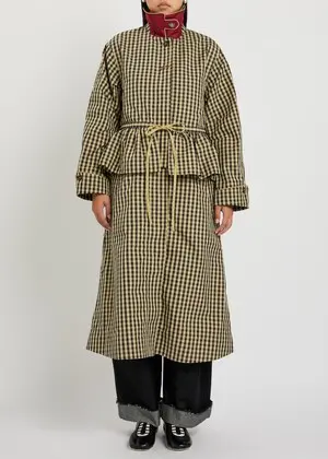 DAMSON MADDER Myrtle Gingham Multi-way Cotton-blend Trench Coat