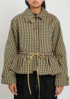 DAMSON MADDER Myrtle Gingham Multi-way Cotton-blend Trench Coat