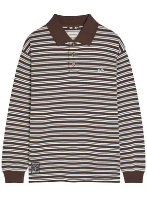 DAMSON MADDER Striped Cotton Rugby Top With Embroidered Logo - Multicoloured