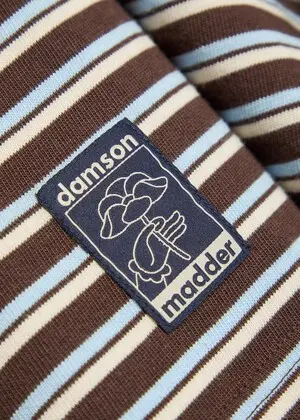 DAMSON MADDER Striped Cotton Rugby Top With Embroidered Logo - Multicoloured