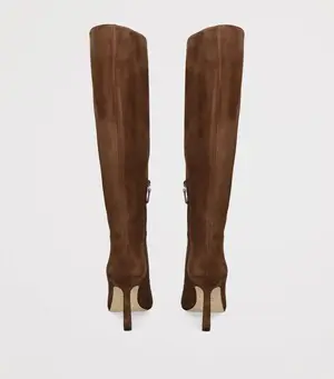 STUART WEITZMAN Suede Vinnie Zip Knee-high Boots 100