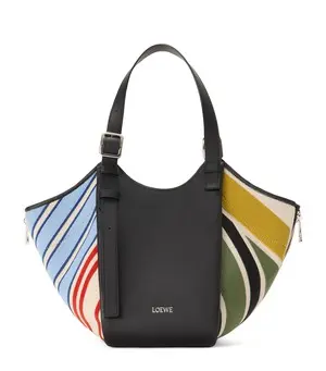 Loewe Medium Canvas Hammock Flip Tote Bag - White