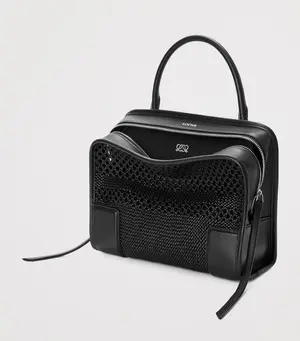 Loewe Medium Woven Leather Amazona 180 Top-handle Bag