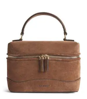 Sandro Suede Tangolino Vanity Bag - Brown
