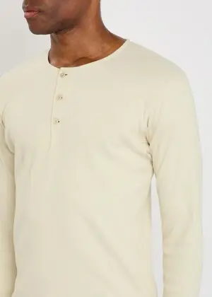 LEMAIRE Ribbed Cotton And Linen-blend Henley T-shirt