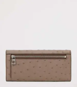 Loewe Ostrich Leather Pebble Continental Wallet