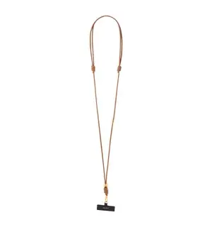 Loewe Leather Pebble Phone Strap - Brown