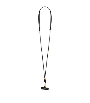 Loewe Leather Pebble Phone Strap - Black