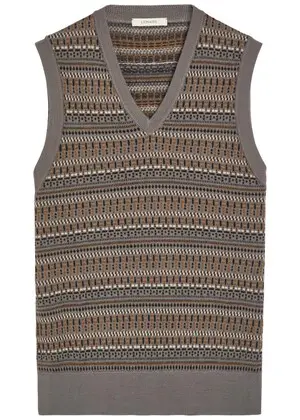 LEMAIRE Patterned Wool-blend Vest - Multicoloured 1