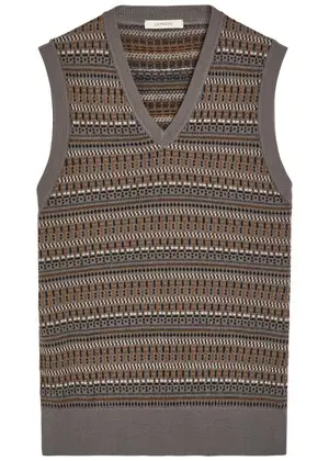 LEMAIRE Patterned Wool-blend Vest - Multicoloured 1