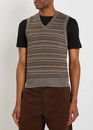 LEMAIRE Patterned Wool-blend Vest - Multicoloured 1