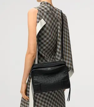 Loewe Small Ostrich Leather Amazona 180 Top-handle Bag