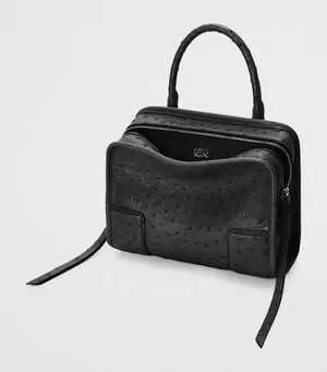 Loewe Small Ostrich Leather Amazona 180 Top-handle Bag