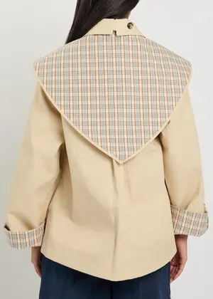 DAMSON MADDER Reversible Cropped Cotton Trench Coat - Beige