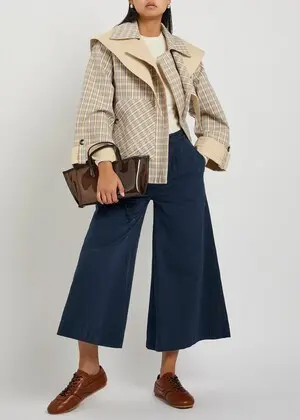 DAMSON MADDER Reversible Cropped Cotton Trench Coat - Beige