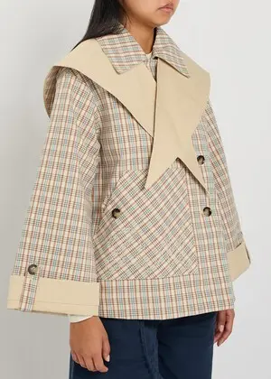 DAMSON MADDER Reversible Cropped Cotton Trench Coat - Beige