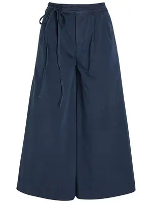 DAMSON MADDER Lotta Cropped Cotton Culottes - Navy
