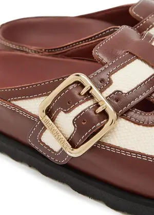 BIRKENSTOCK Boston Bold Canvas And Leather Clogs