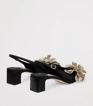 JIMMY CHOO Eyla 45 Floral-appliqué Slingback Pumps
