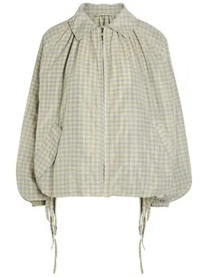 DAMSON MADDER Lailah Gingham Woven Bomber Jacket