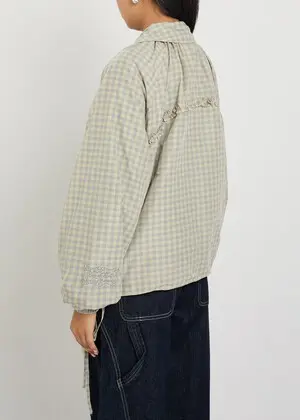 DAMSON MADDER Lailah Gingham Woven Bomber Jacket