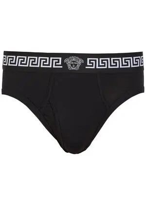 Versace Stretch-cotton Briefs - Black