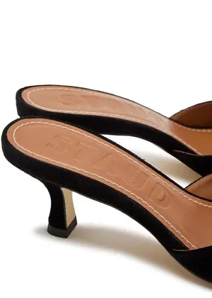 Staud Brigitte 60 Brushed Suede Mules